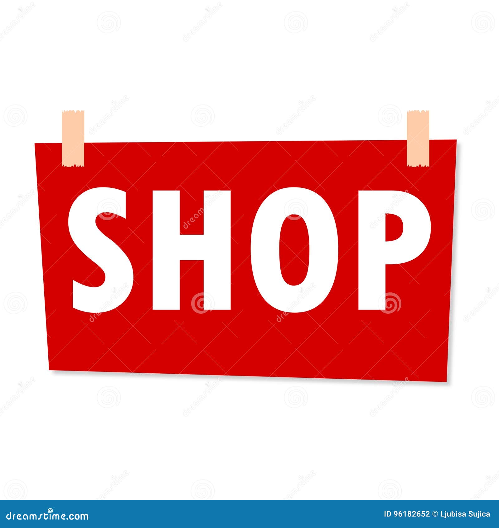 Red Shop Sign - Illustration on White Background Stock Vector ...
