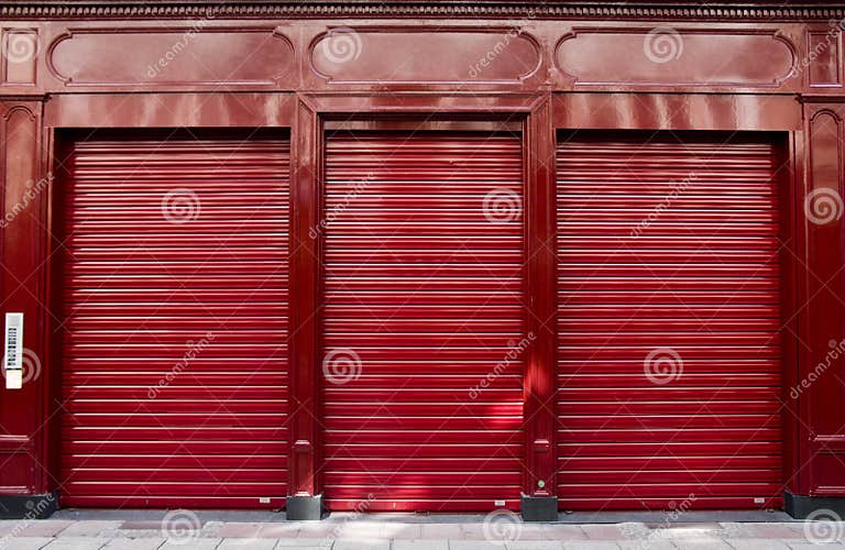 Red shop window stock photo. Image of closed, background - 10664060