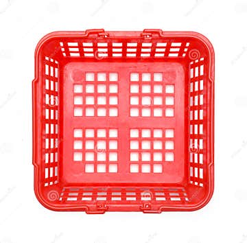 Red Shopping Basket stock image. Image of white, plastic - 197835577
