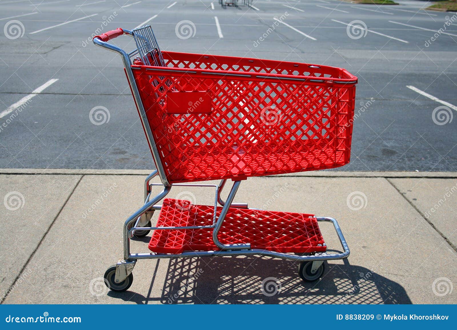 Red shopping cart stock image. Image of retailer, market - 8838209