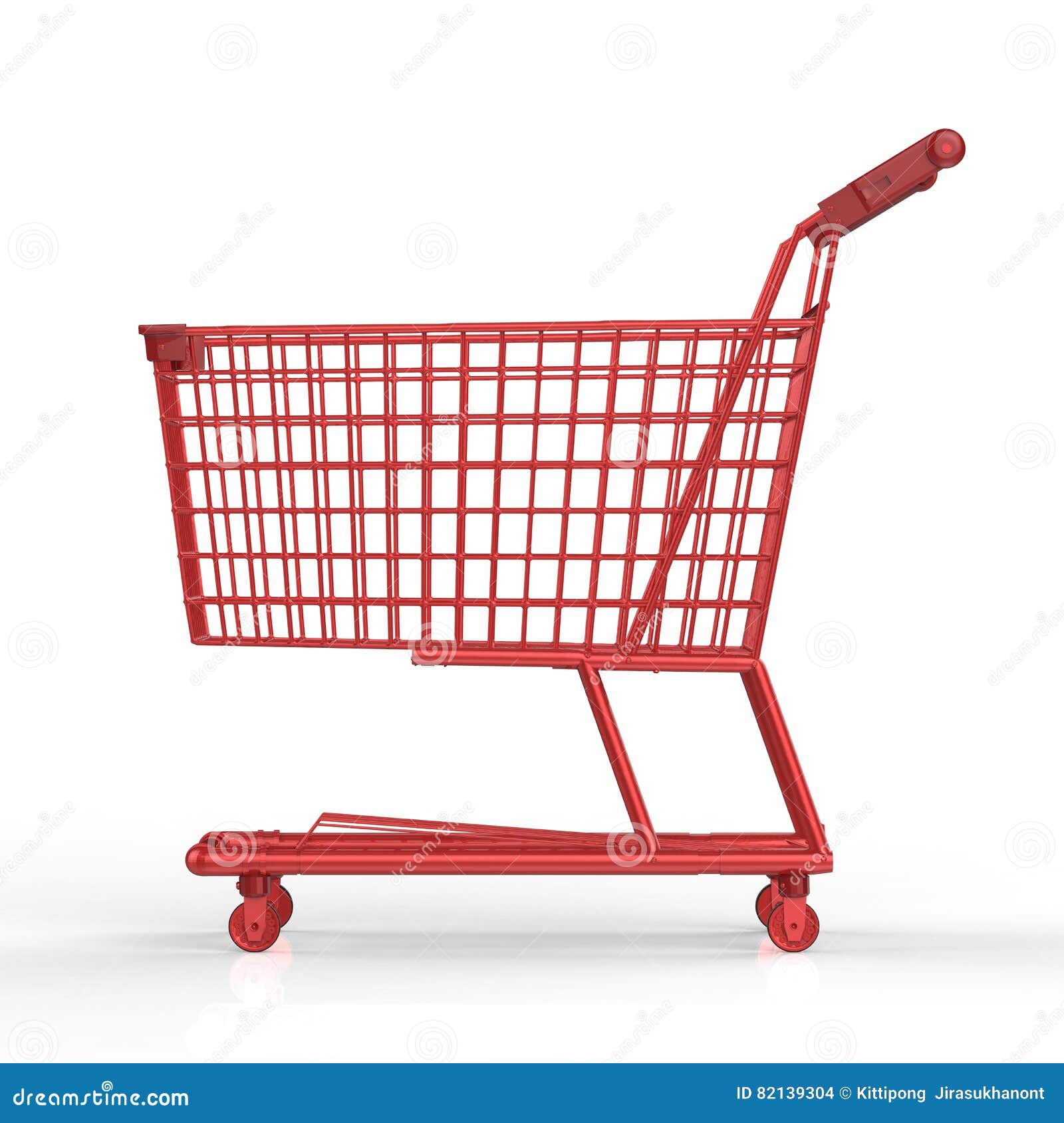 Red shopping cart stock illustration. Illustration of pushcart - 82139304