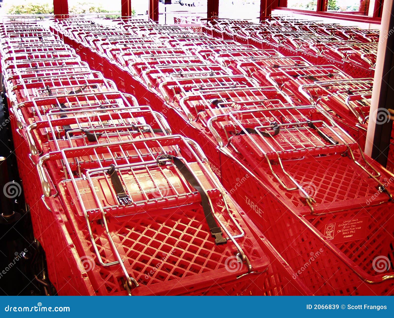 Red Shopping Carts stock image. Image of retail, convenience - 2066839