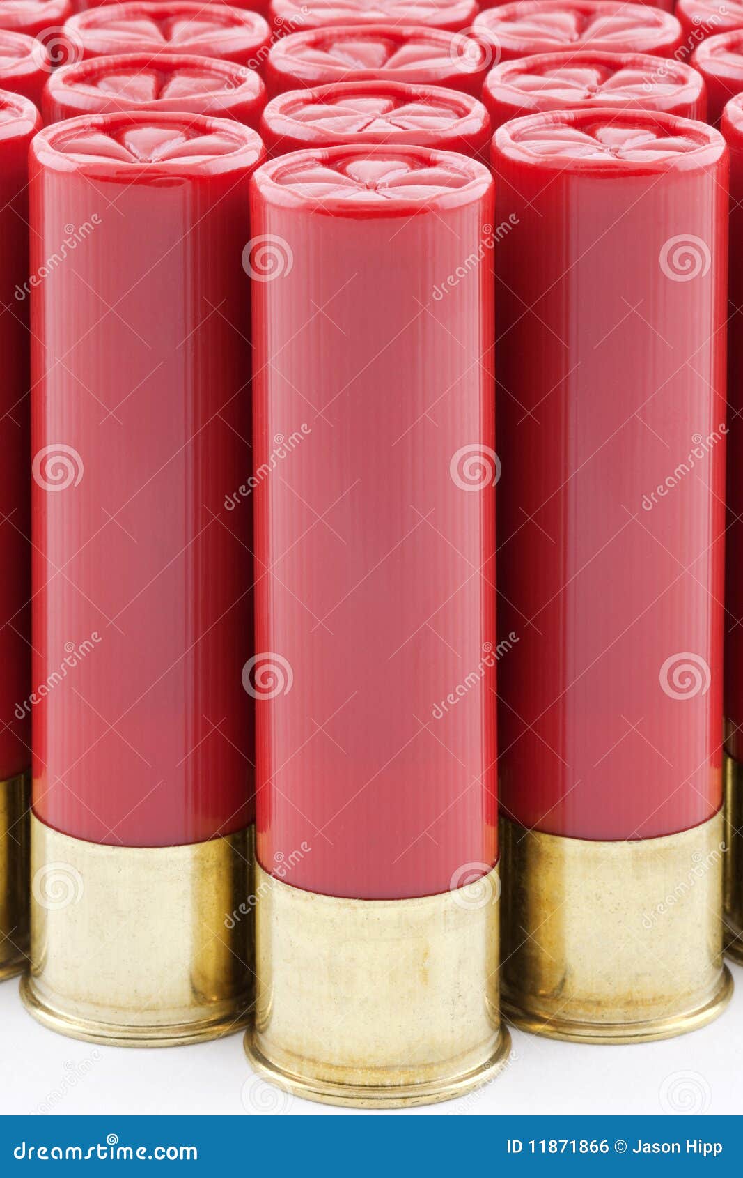 Red Shotgun Shells Lined Up Stock Photo - Image of ammunition, sporting ...