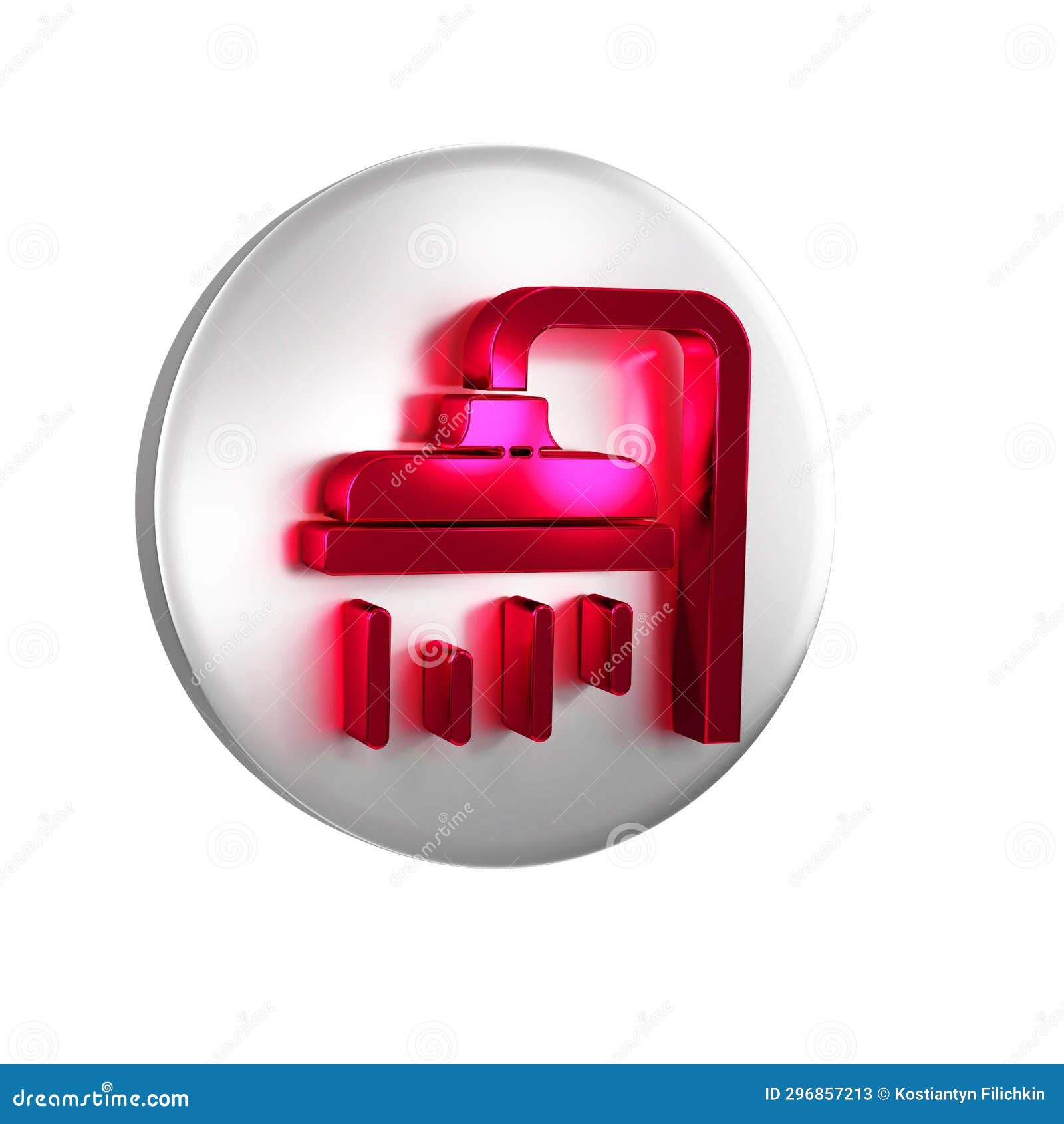 Red Shower Head with Water Drops Flowing Icon Isolated on Transparent ...