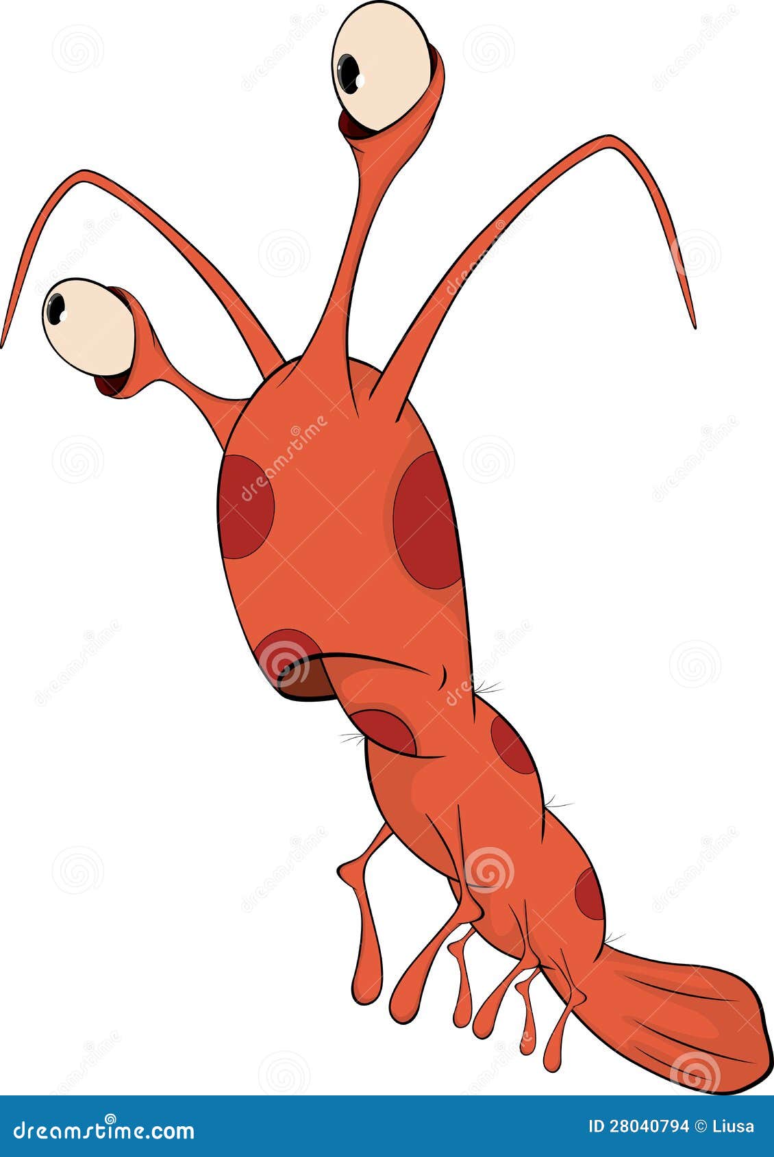 Red shrimp cartoon stock vector. Illustration of boiled - 28040794