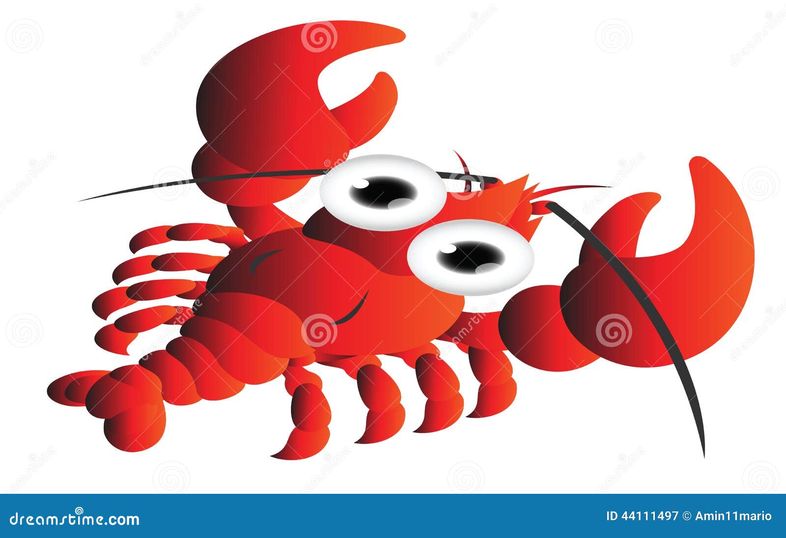 Red shrimp cartoon stock illustration. Illustration of claw - 44111497