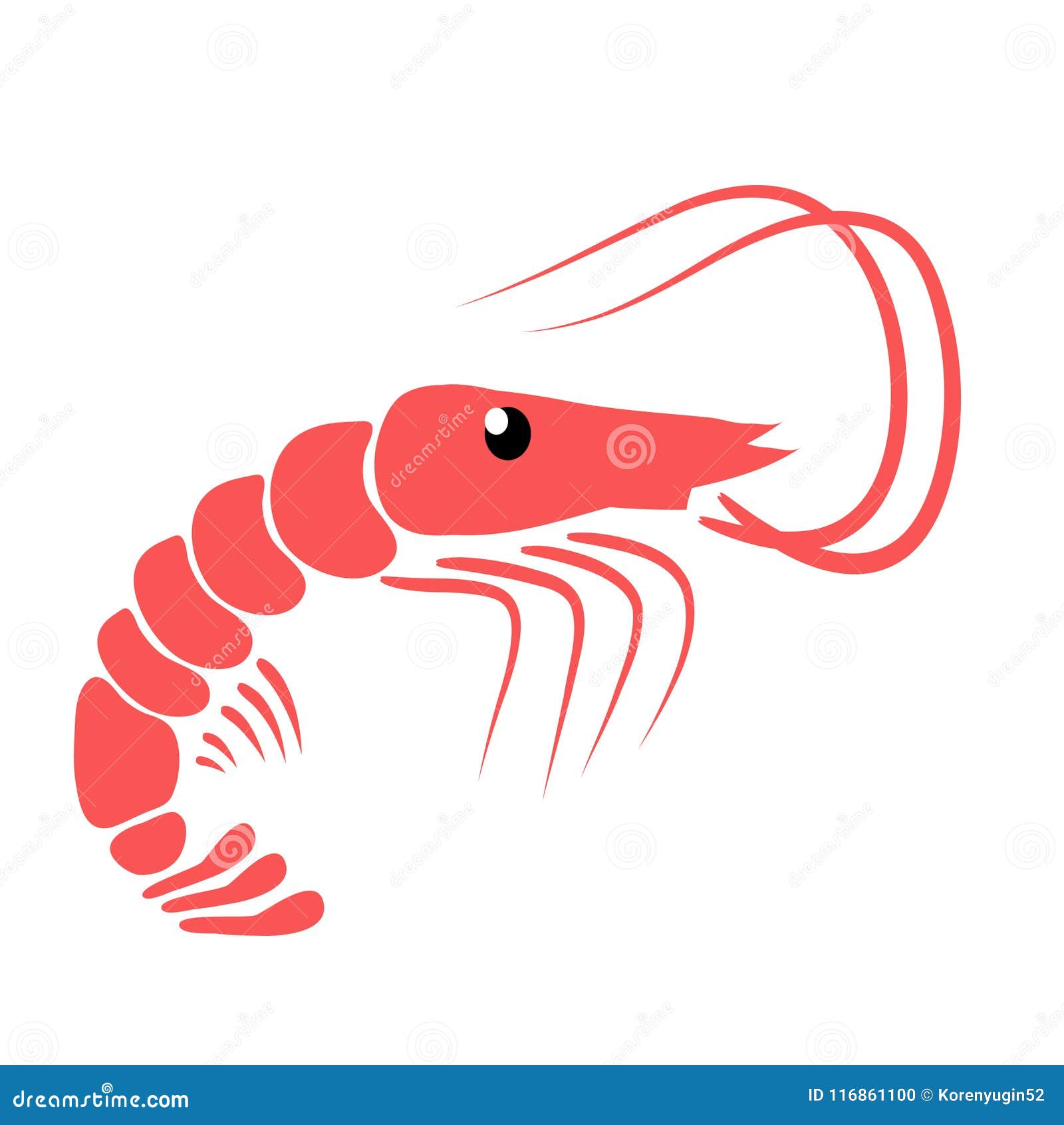 Red Shrimp Hand Drawing Stock Vector Design Illustration Stock Vector ...