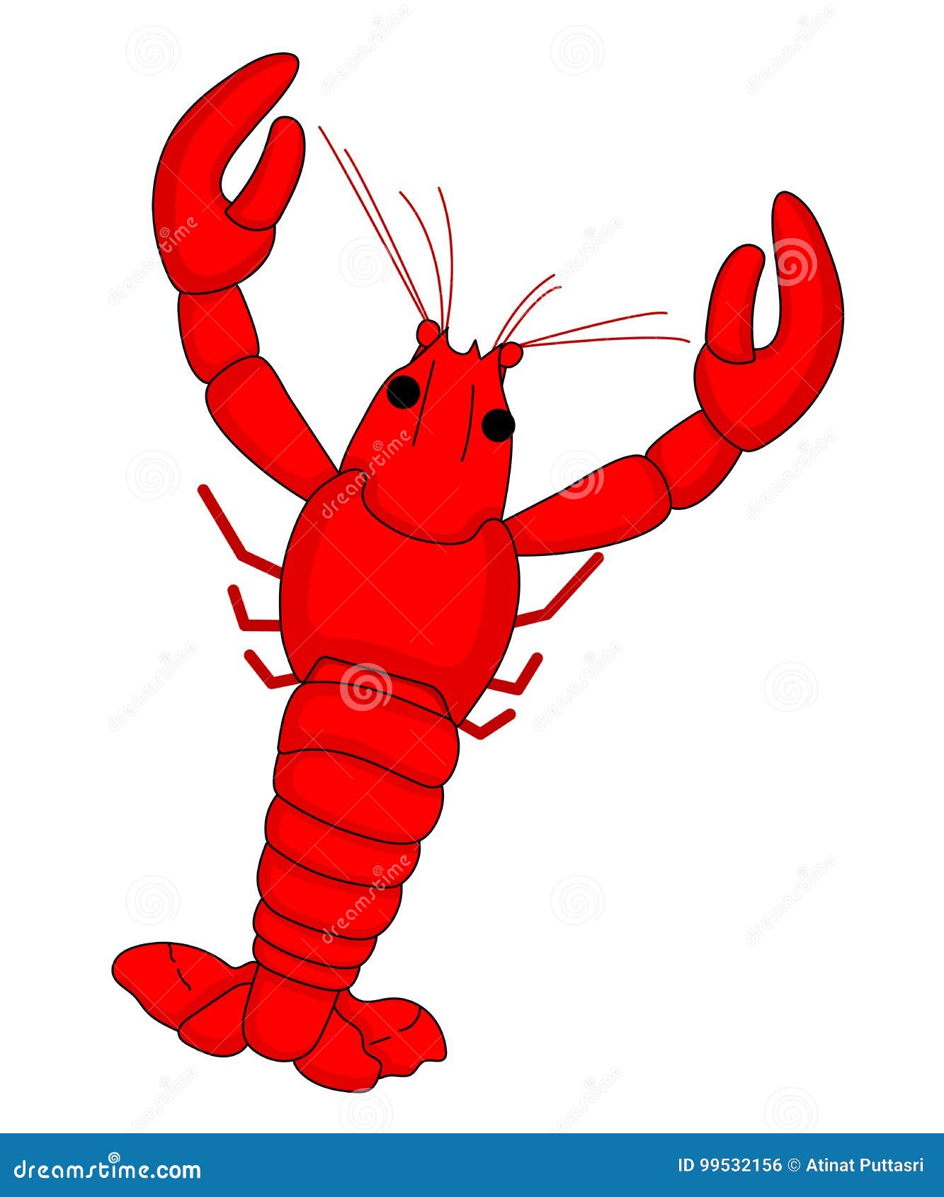 Red Shrimp Vector Cartoon Design. Stock Vector - Illustration of design ...