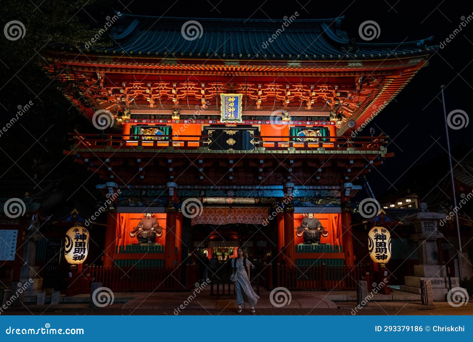 Red Shrine Gate at Midnight Editorial Photo - Image of shinto, tokyo ...