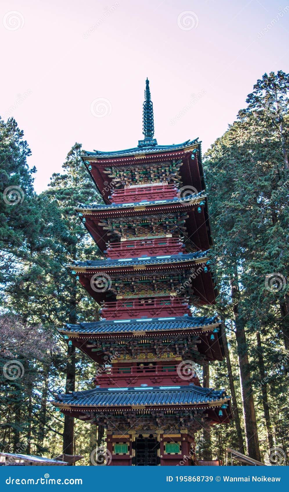 Red Shrine stock image. Image of morning, house, npath - 195868739