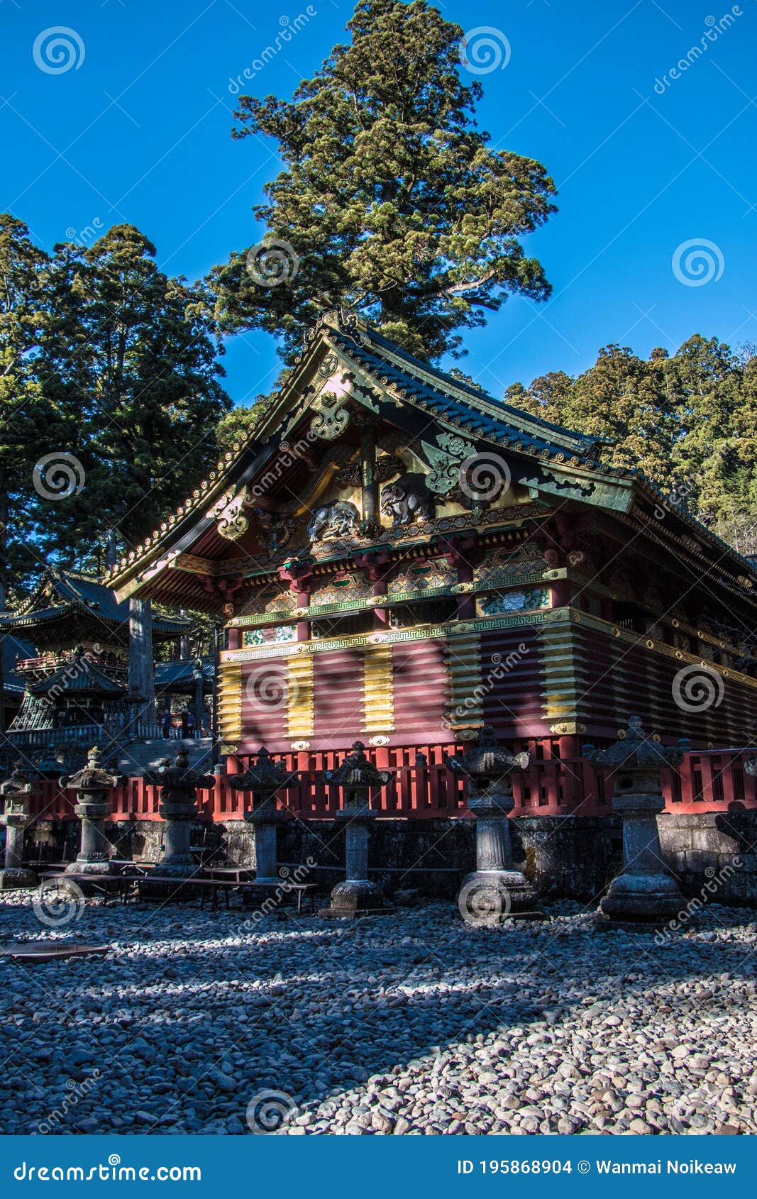 Red Shrine stock photo. Image of cold, angle, npath - 195868904