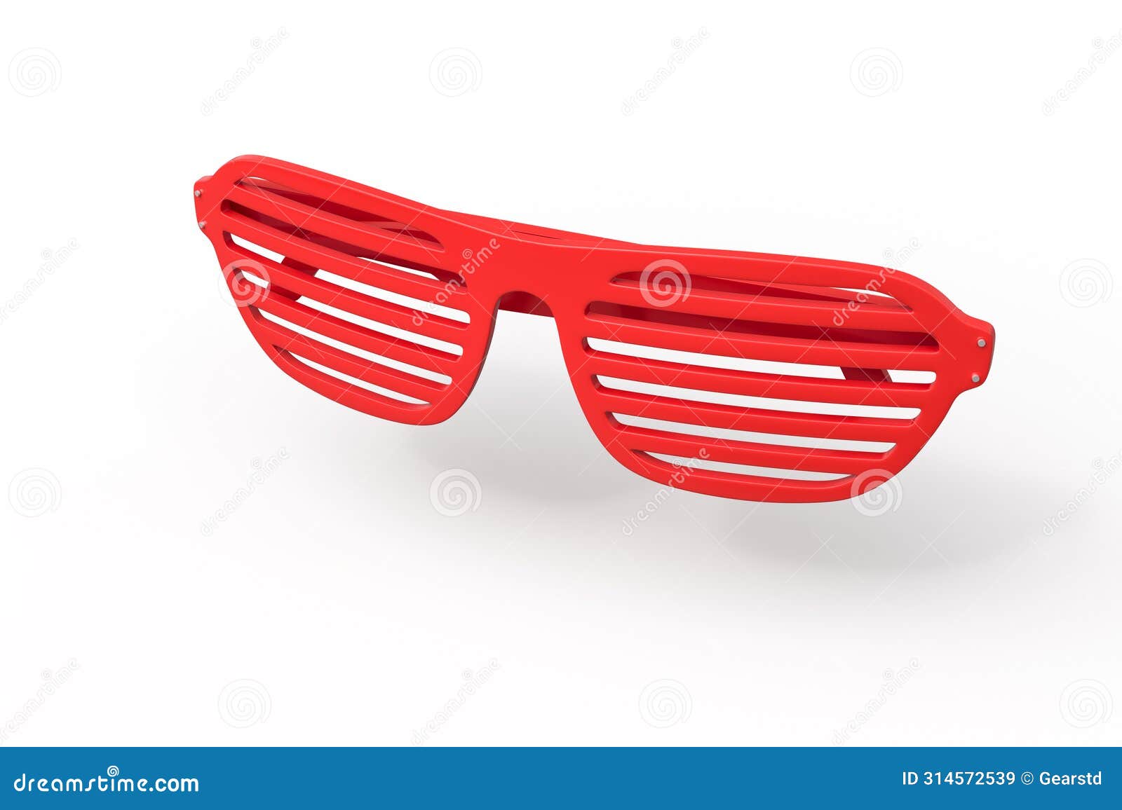 Red Shutter Shades Angled on a White Backdrop Stock Illustration ...