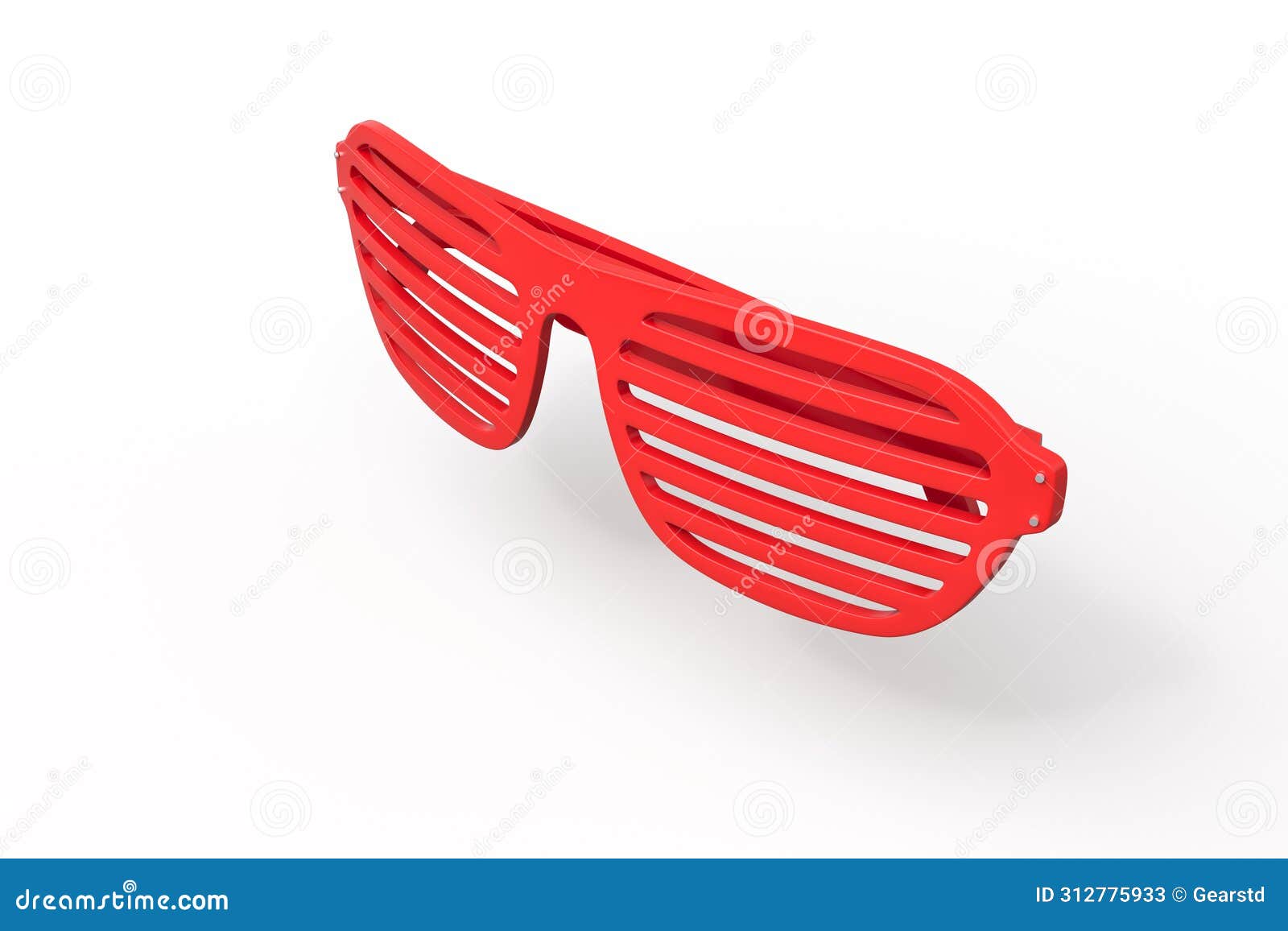 Red Shutter Shades with a Side View on White Stock Illustration ...