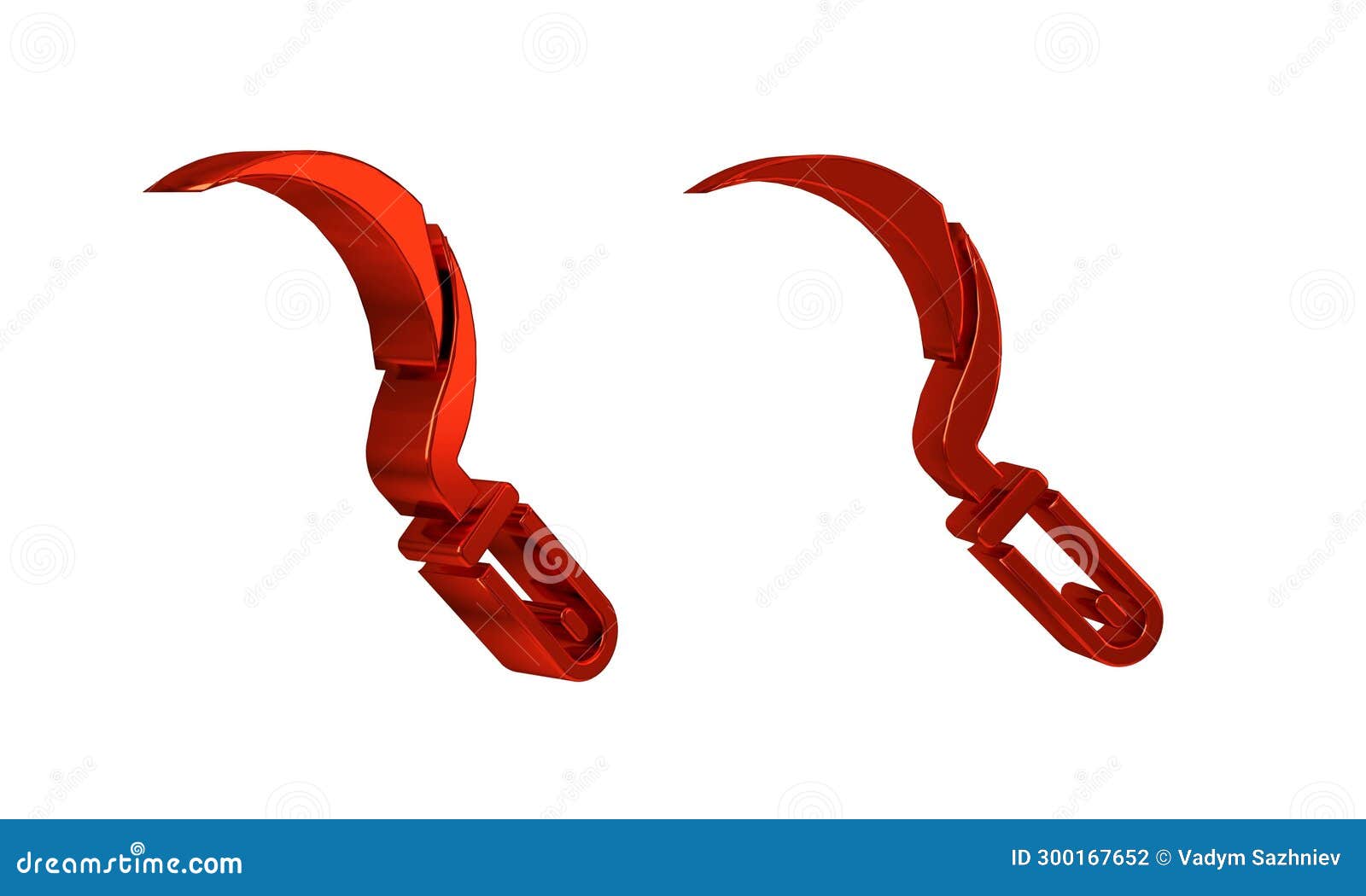 Red Sickle Icon Isolated on Transparent Background. Reaping Hook Sign ...