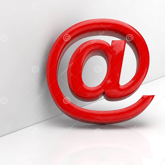 Red at-Sign in 3D stock illustration. Illustration of email - 27284175