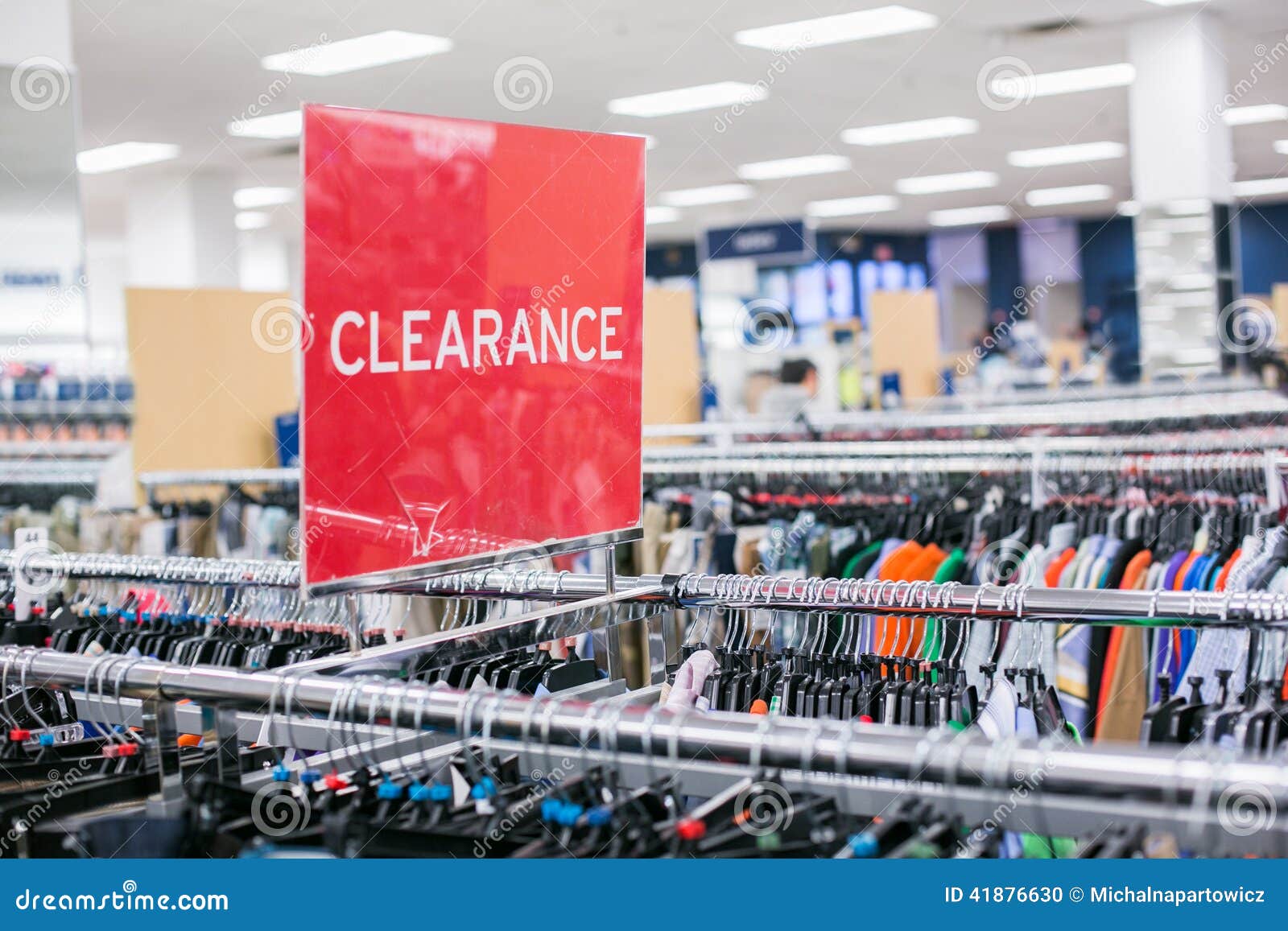Red Sign Clearance in Store. Stock Photo - Image of shop, fashion: 41876630