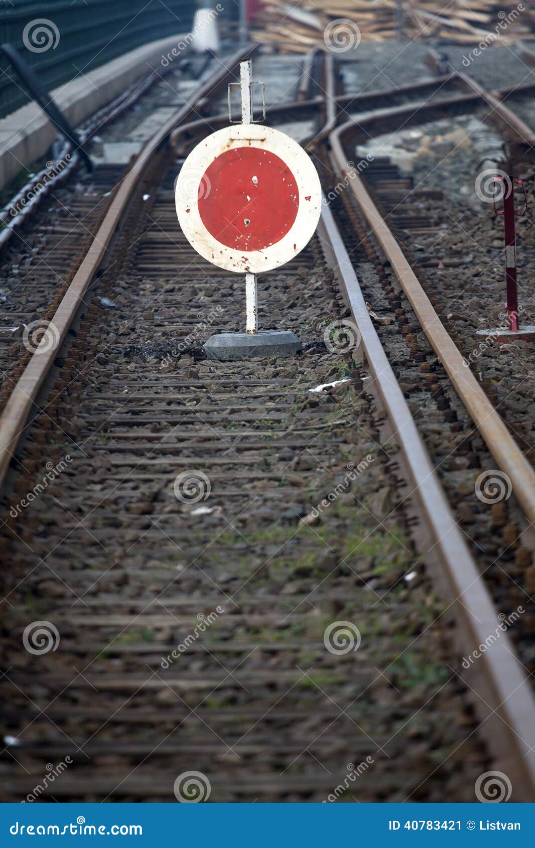 Red sign stock image. Image of track, railway, restriction - 40783421