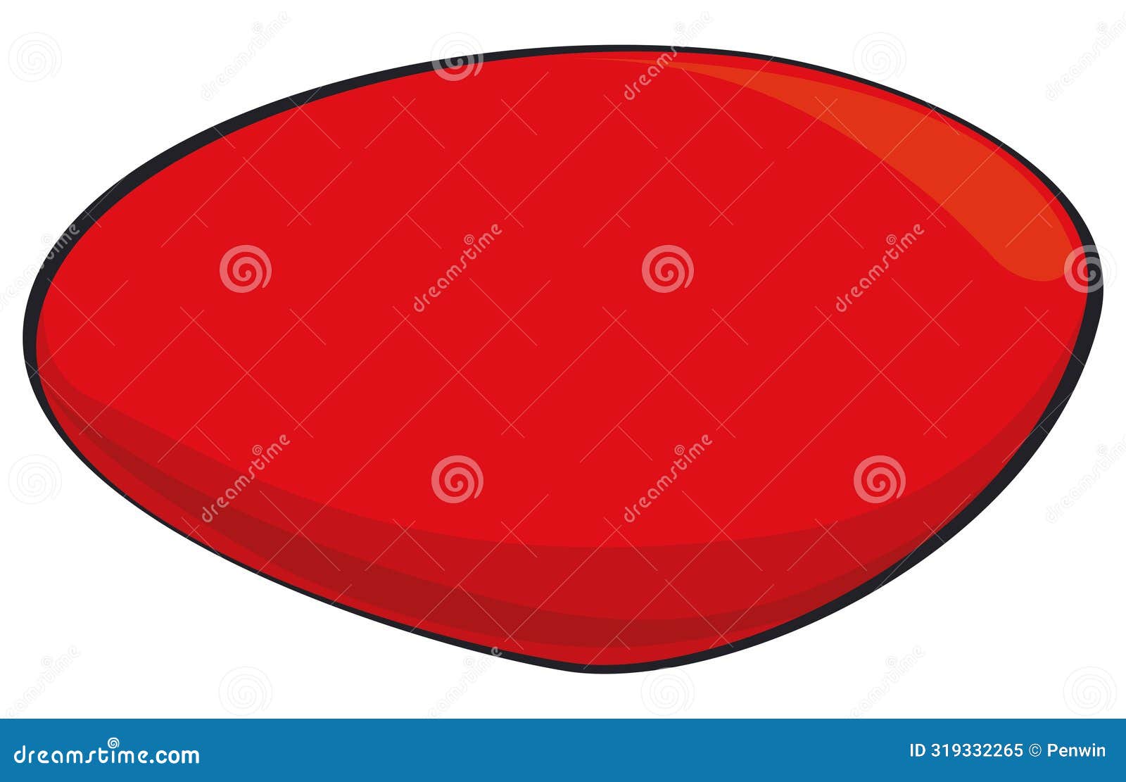 Red Sign with Irregular Shape and Shiny Effect in Cartoon Style, Vector ...