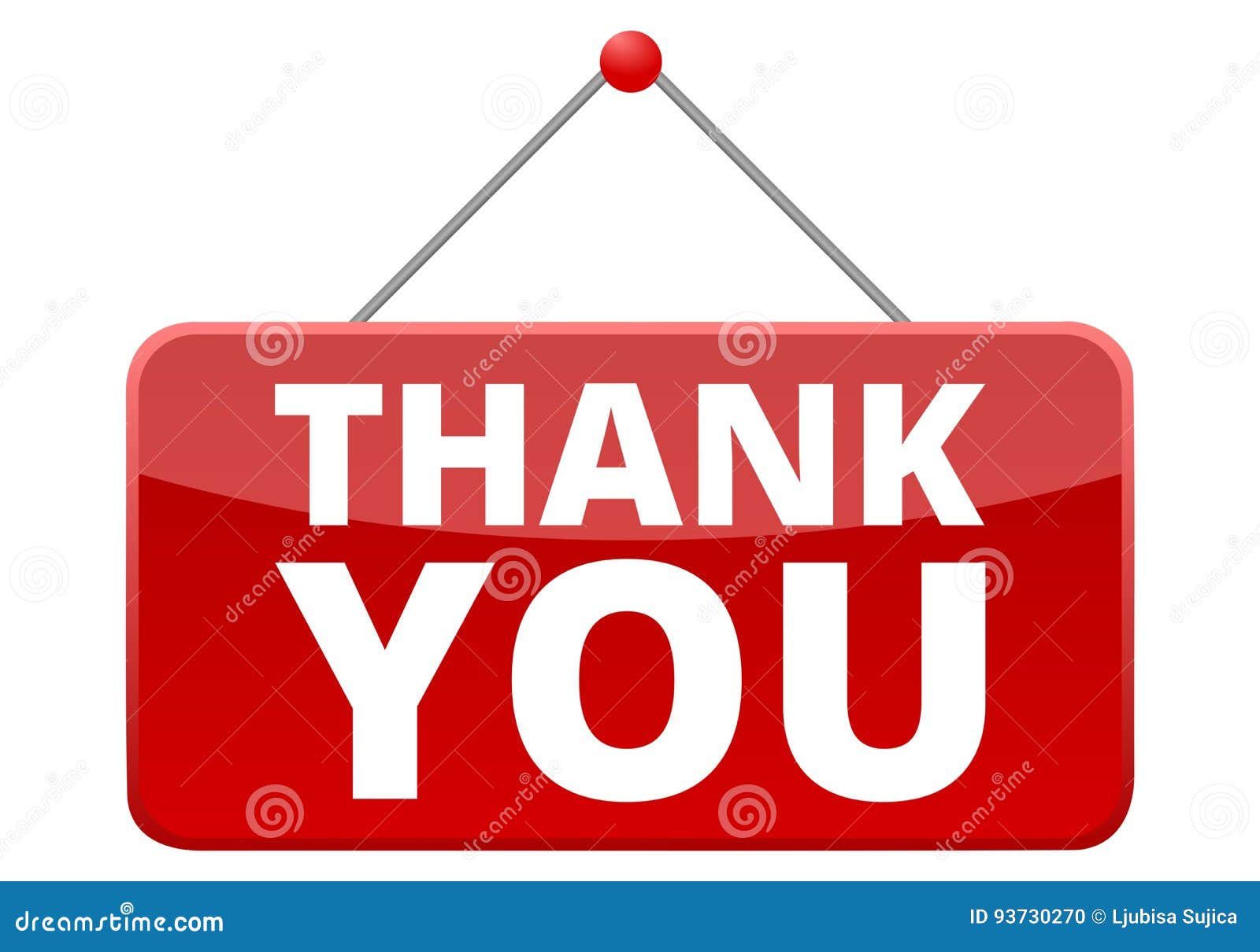 Red sign thank you stock vector. Illustration of card - 93730270