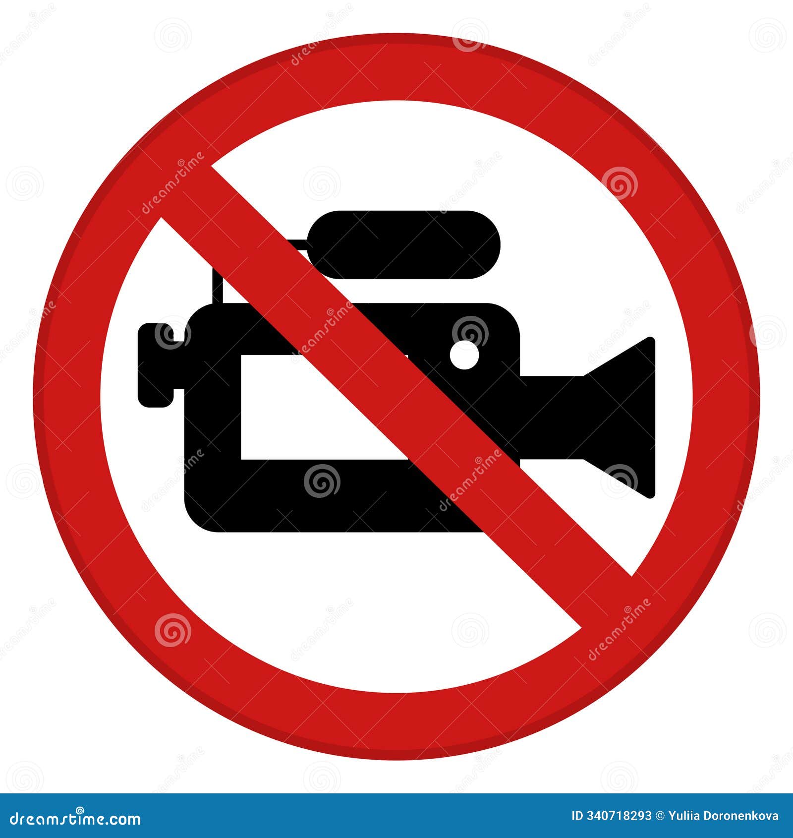 Red Sign Video Recording or Streaming Not Allowed. Stock Illustration ...