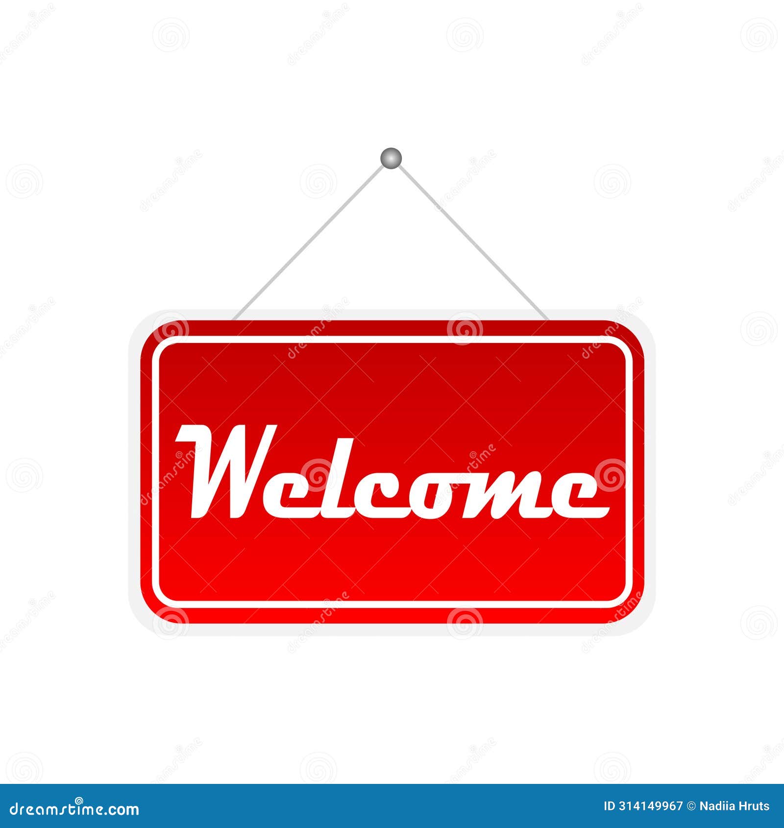 Red Sign Welcome. Vector Illustration Stock Vector - Illustration of ...