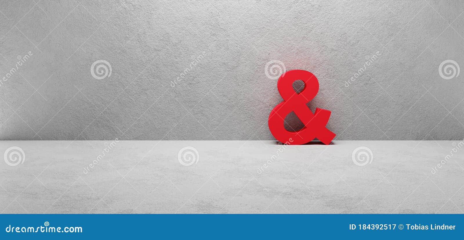 Red `and` Sign on White Concrete Wall Wall, Cgi Render Image Stock ...
