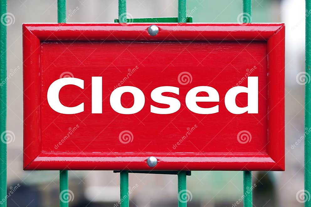 Red Sign with the Word Closed Stock Photo - Image of outdoors, text ...