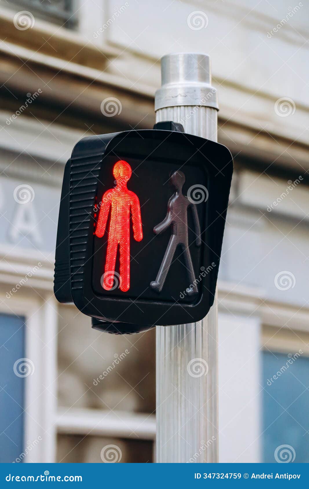 Red Signal at a Pedestrian Traffic Light Stock Image - Image of light ...