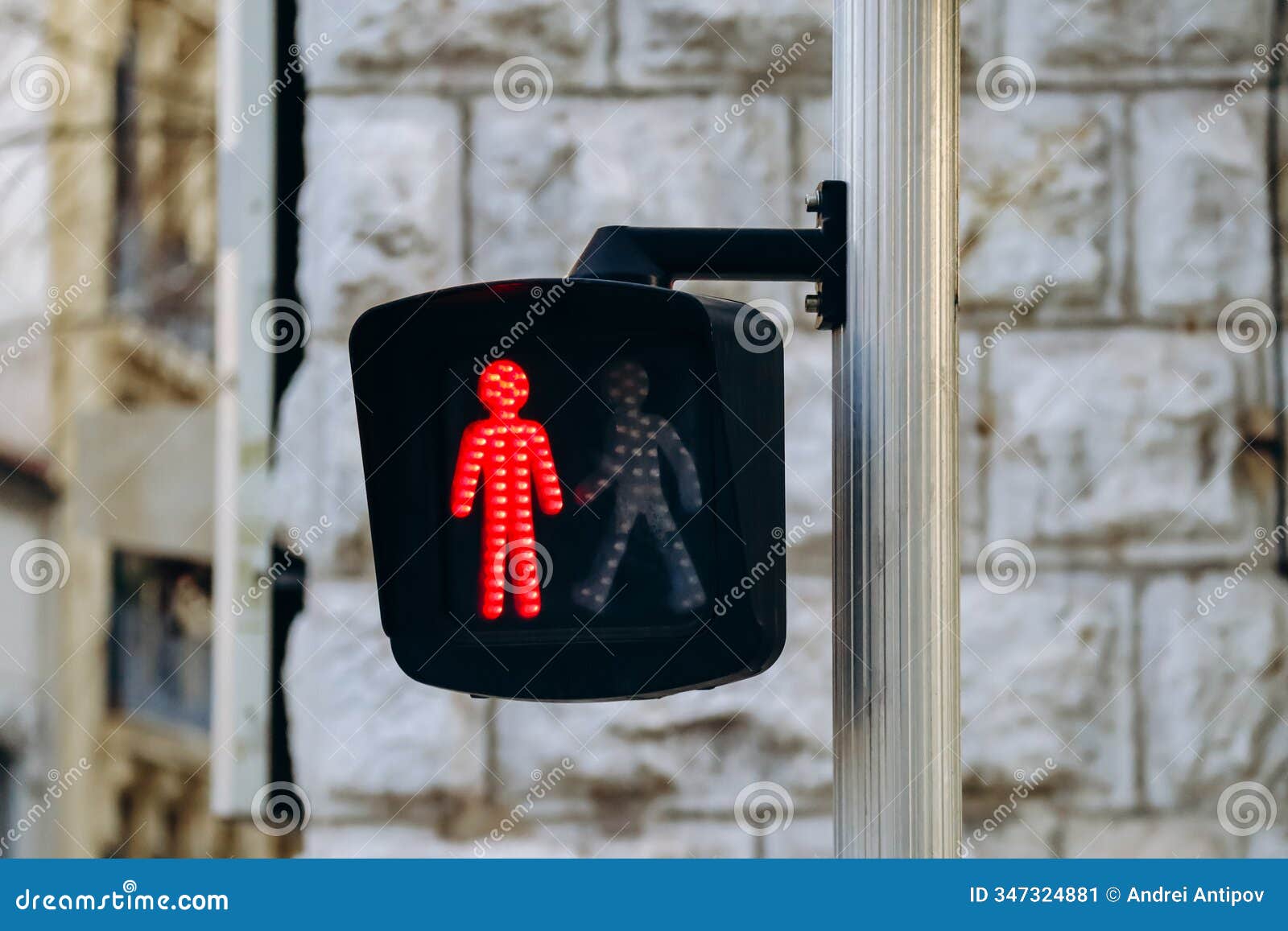 Red Signal at a Pedestrian Traffic Light Stock Image - Image of caution ...