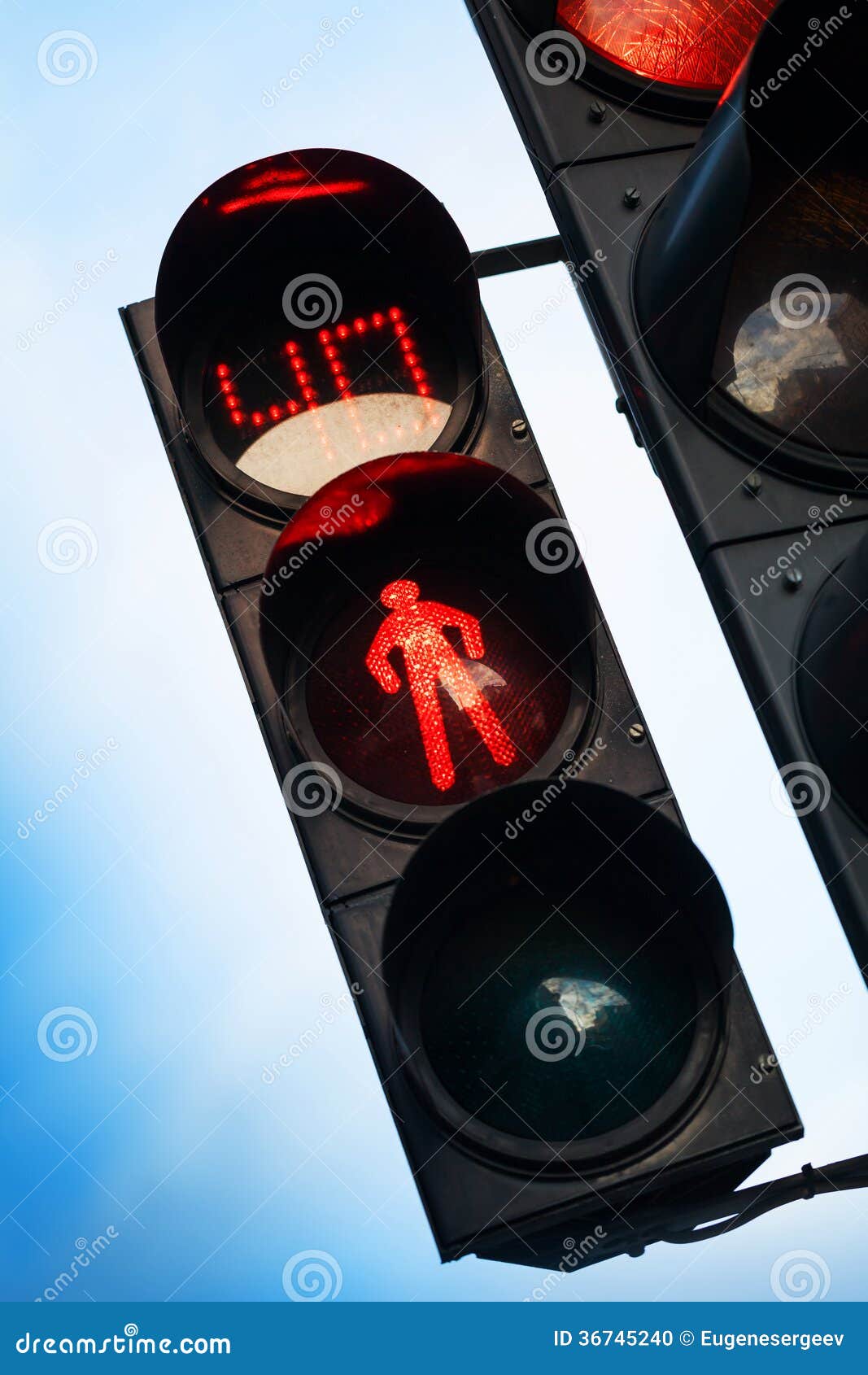 Red Signal on Pedestrian Traffic Light Stock Photo - Image of direction ...
