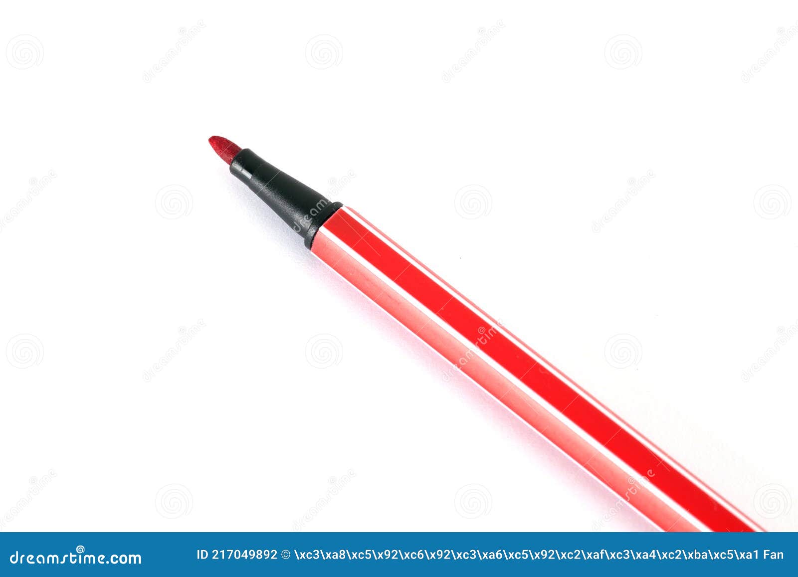 A Red Signature Pen on White Background Stock Photo - Image of utensil ...