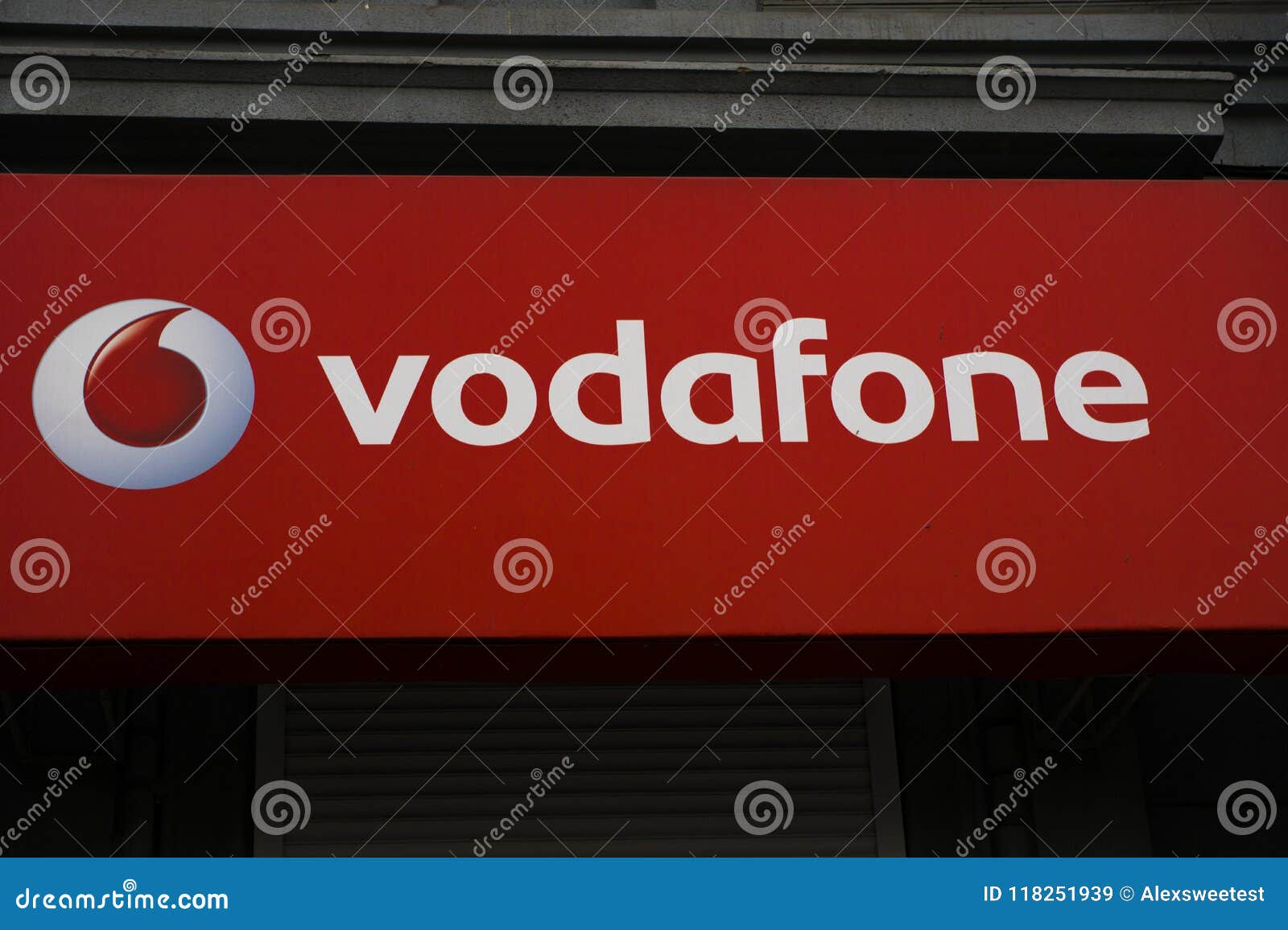 Signboard Vodafone editorial stock image. Image of phone - 118251939