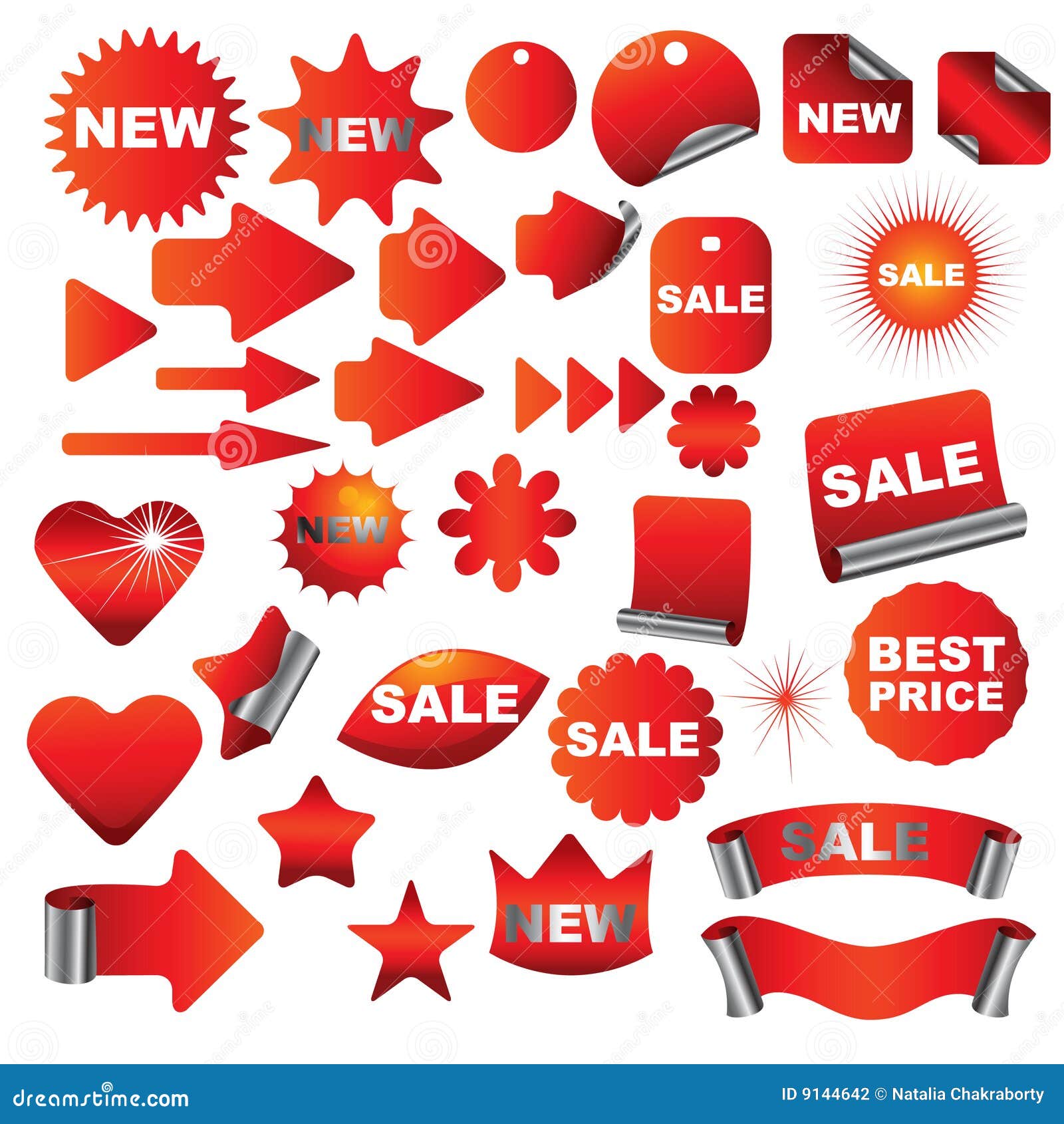 Red signs stock vector. Illustration of price, flower - 9144642