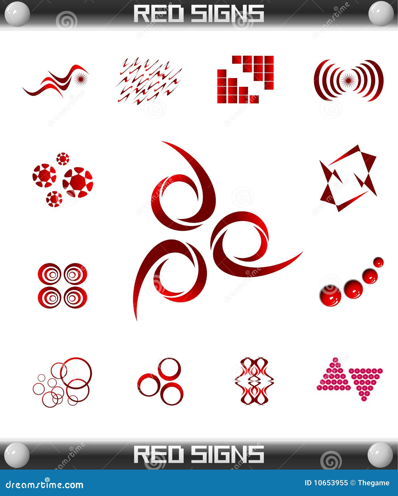 Red Signs Icon Set Vector, Easily Editable Stock Vector - Illustration ...