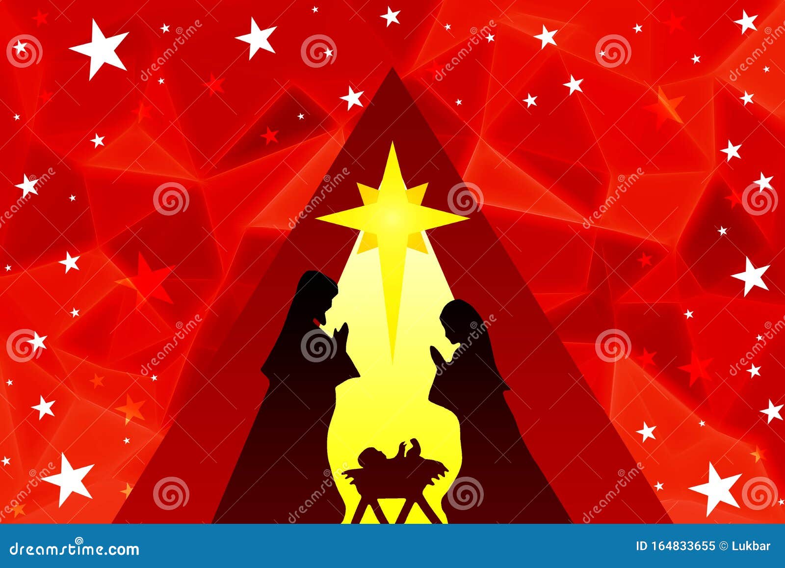 Red Abstract Nativity Scene Background Stock Illustration ...