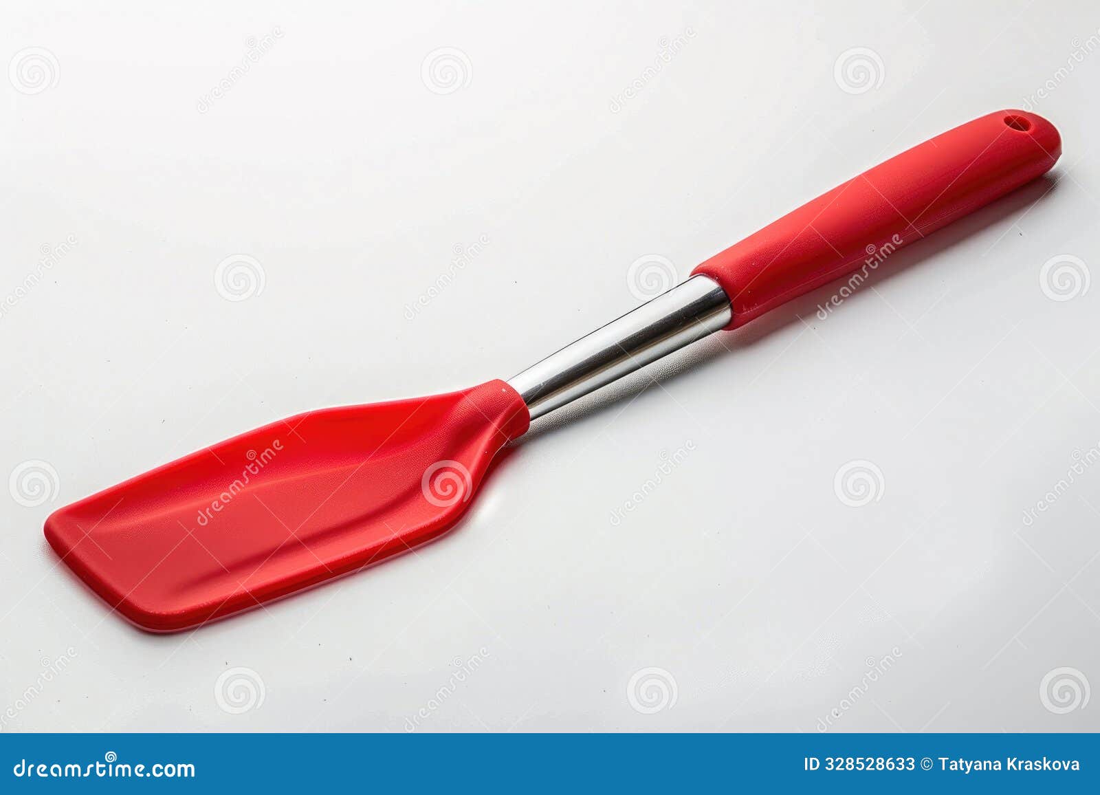 A Red Silicone Spatula Isolated on a White Background Stock ...