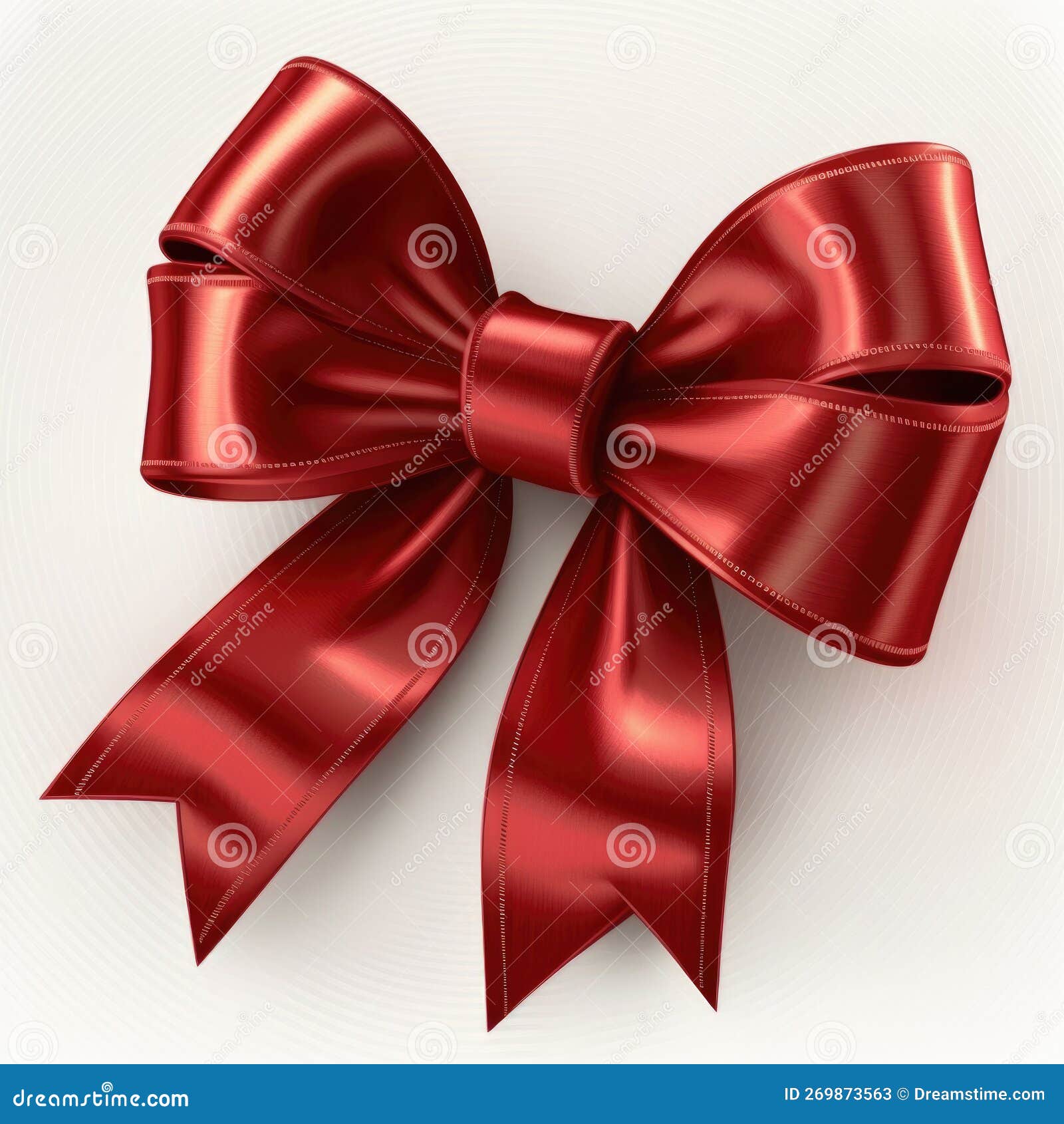 Red Silk Bow on White Background. Illustration Generative AI Stock ...