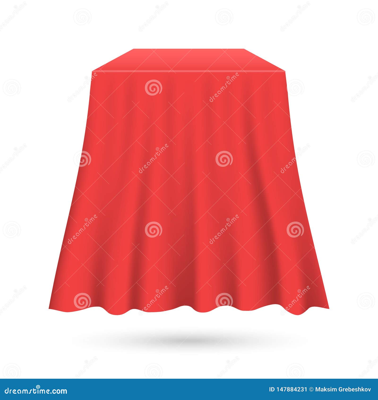 Red Silk Cloth Covered Object Stock Illustration - Illustration of ...