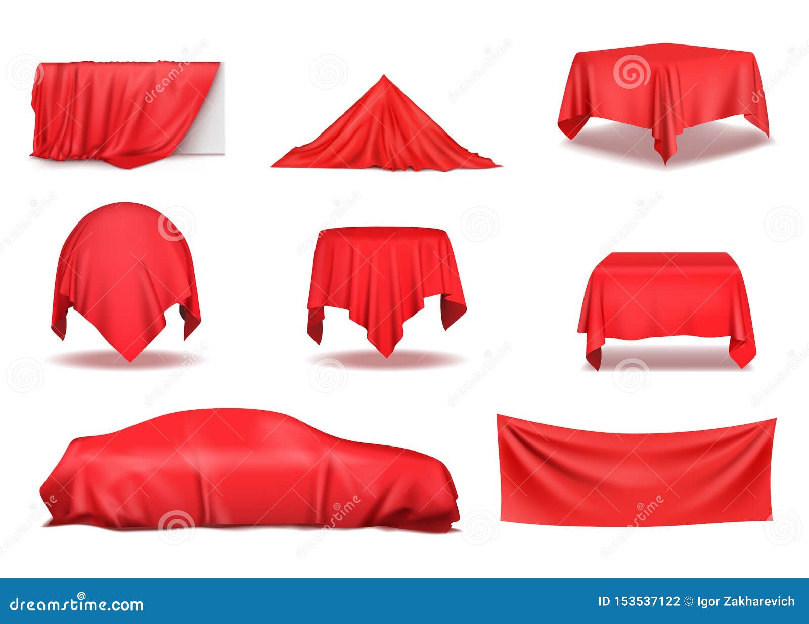 Cloth Covered Objects Transparent Set Vector Illustration ...