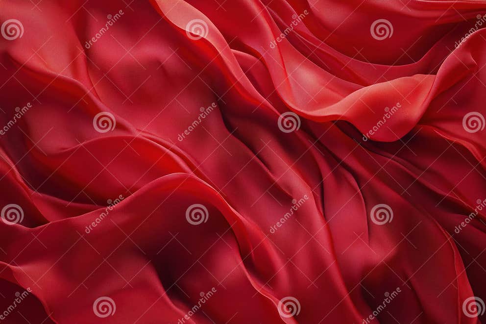 Red Silk Fabric Texture, Flowing Waves, Smooth and Elegant Appearance ...