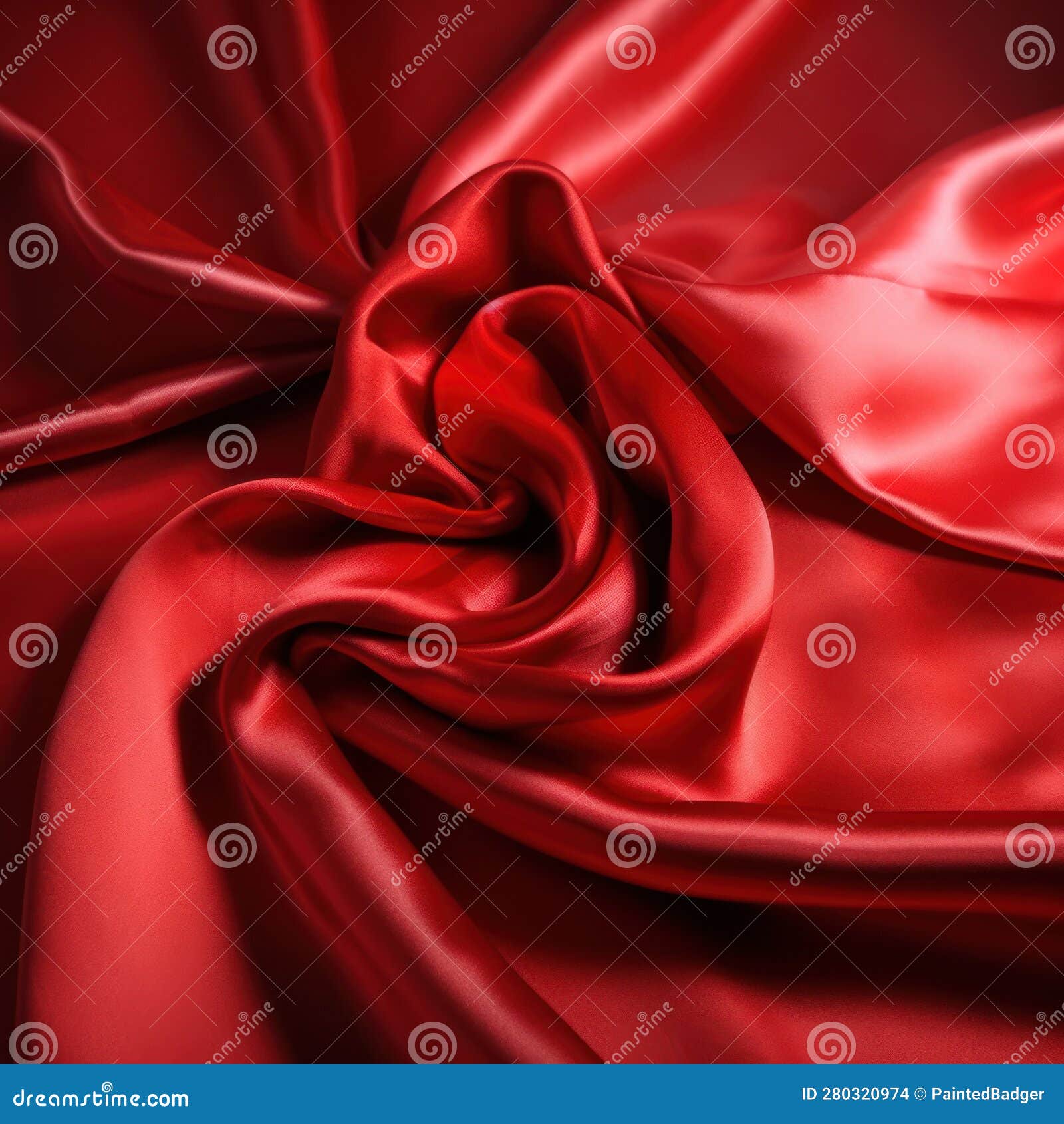 Red Silk Material Swirling into a Bunch Stock Illustration ...