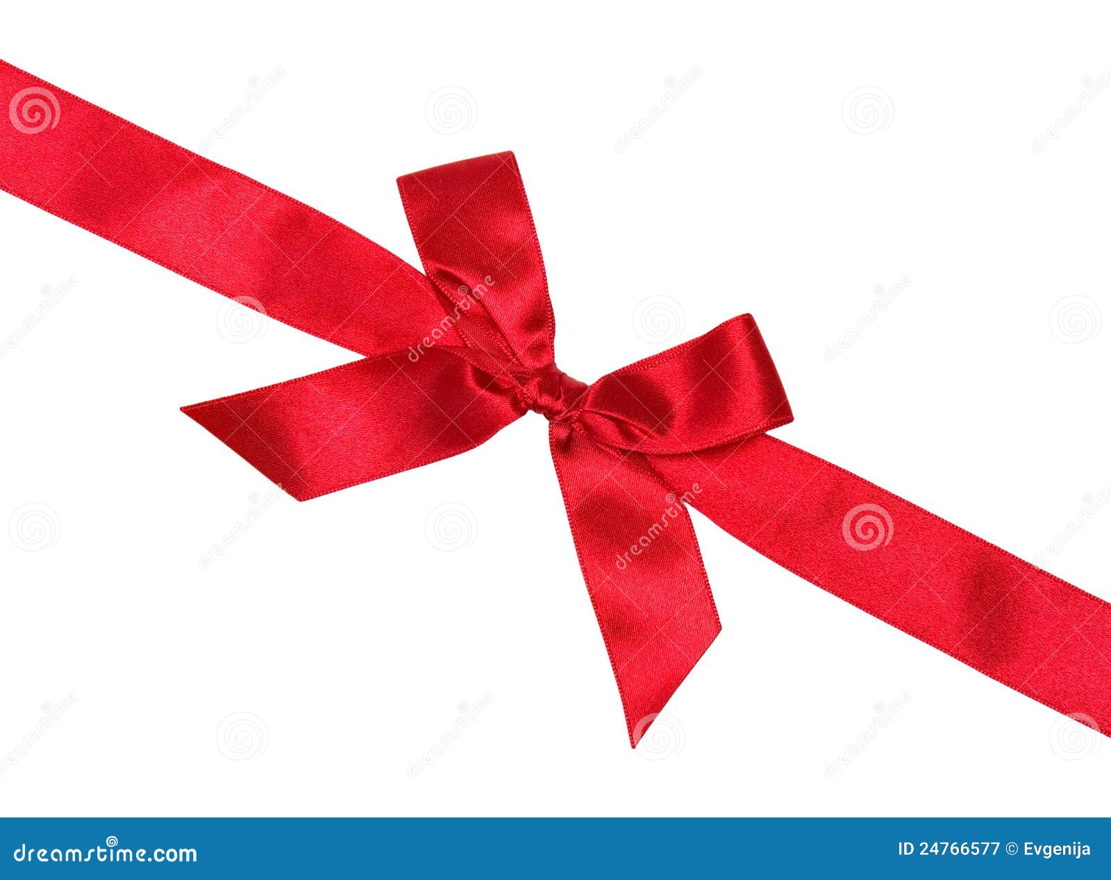 Red Silk Ribbon with Bow, Diagonal, Isolated Stock Image - Image of ...