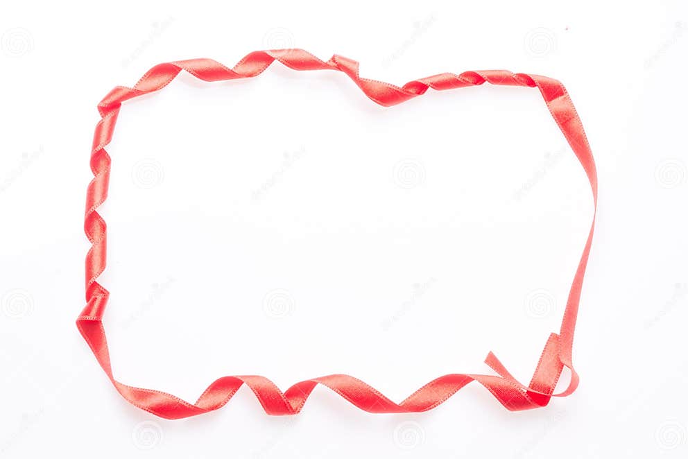 Red Silk Ribbon, in the Form of a Frame Stock Photo - Image of riband ...