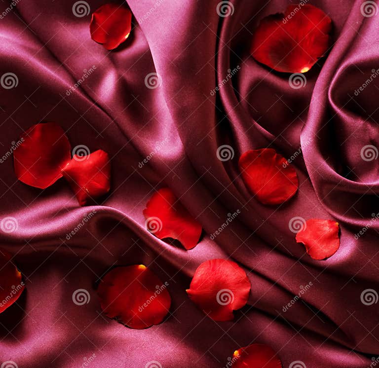 Red Silk and Rose Petals stock photo. Image of desktop - 16123758