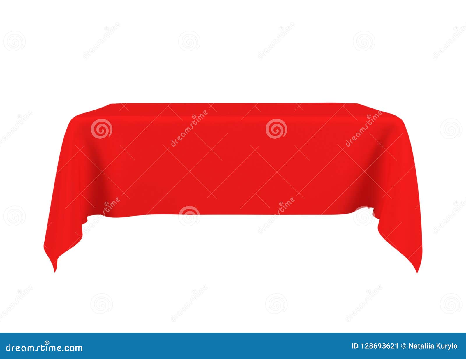 Red Silk Tablecloth on a White Background, Mockup for Design ...
