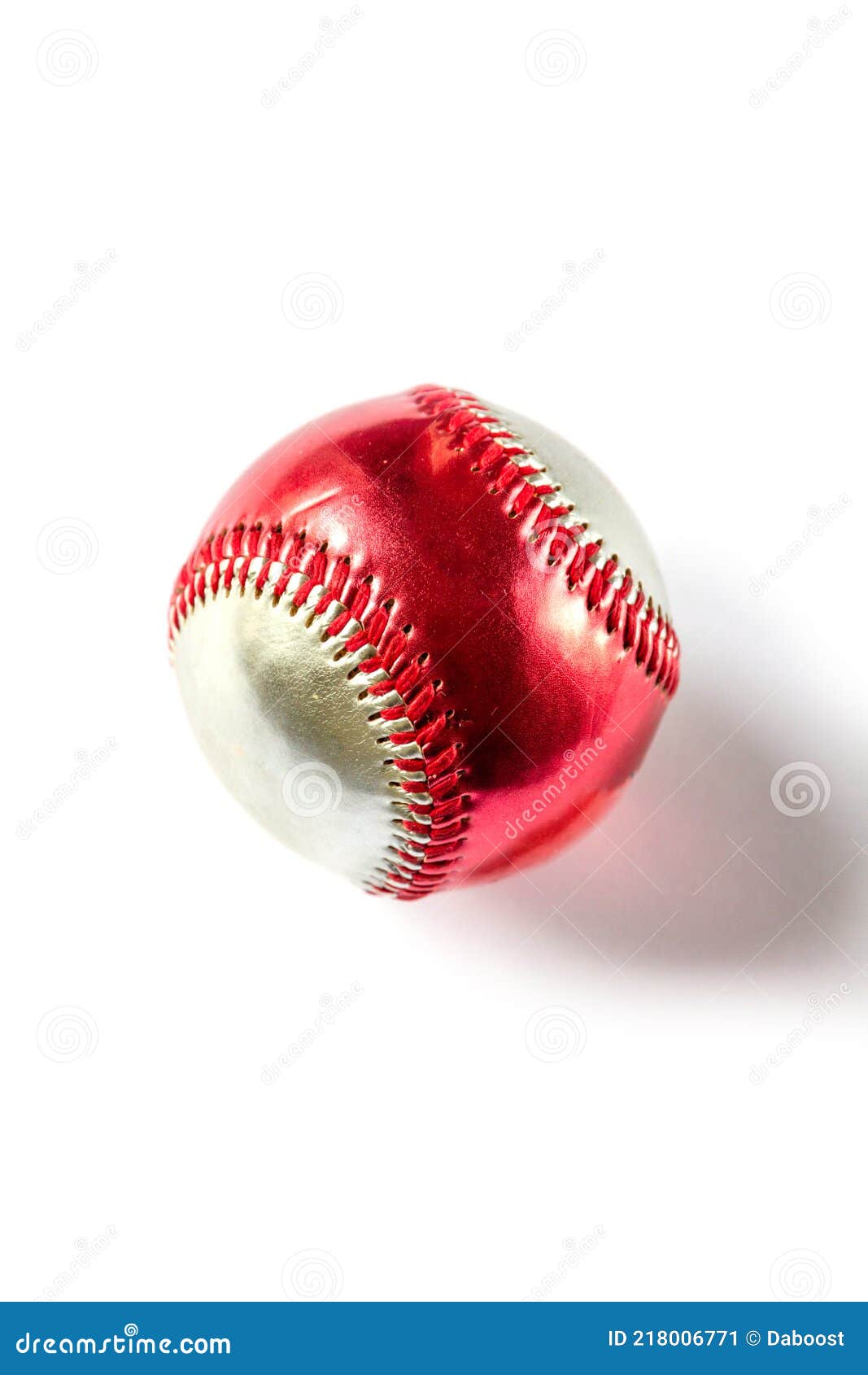 Red and Silver Baseball Ball Isolated on White Stock Image - Image of ...
