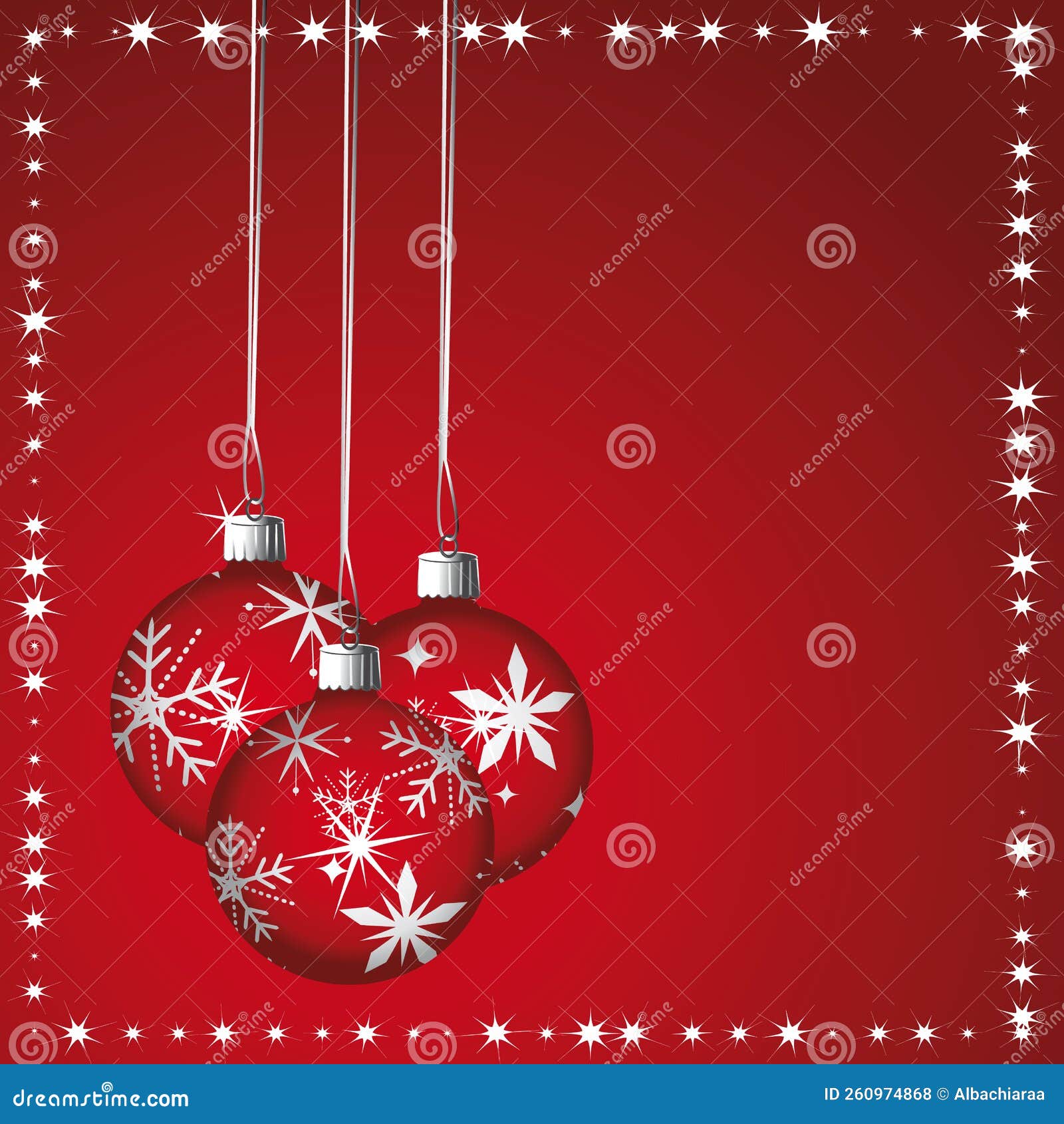 Red and Silver Christmas Greeting Card. Blank Template. Vector ...