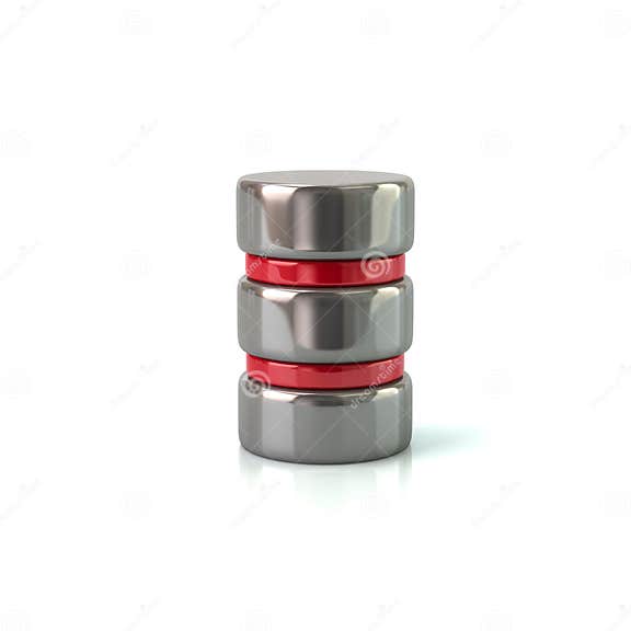 Red and Silver Database Icon Stock Illustration - Illustration of info ...