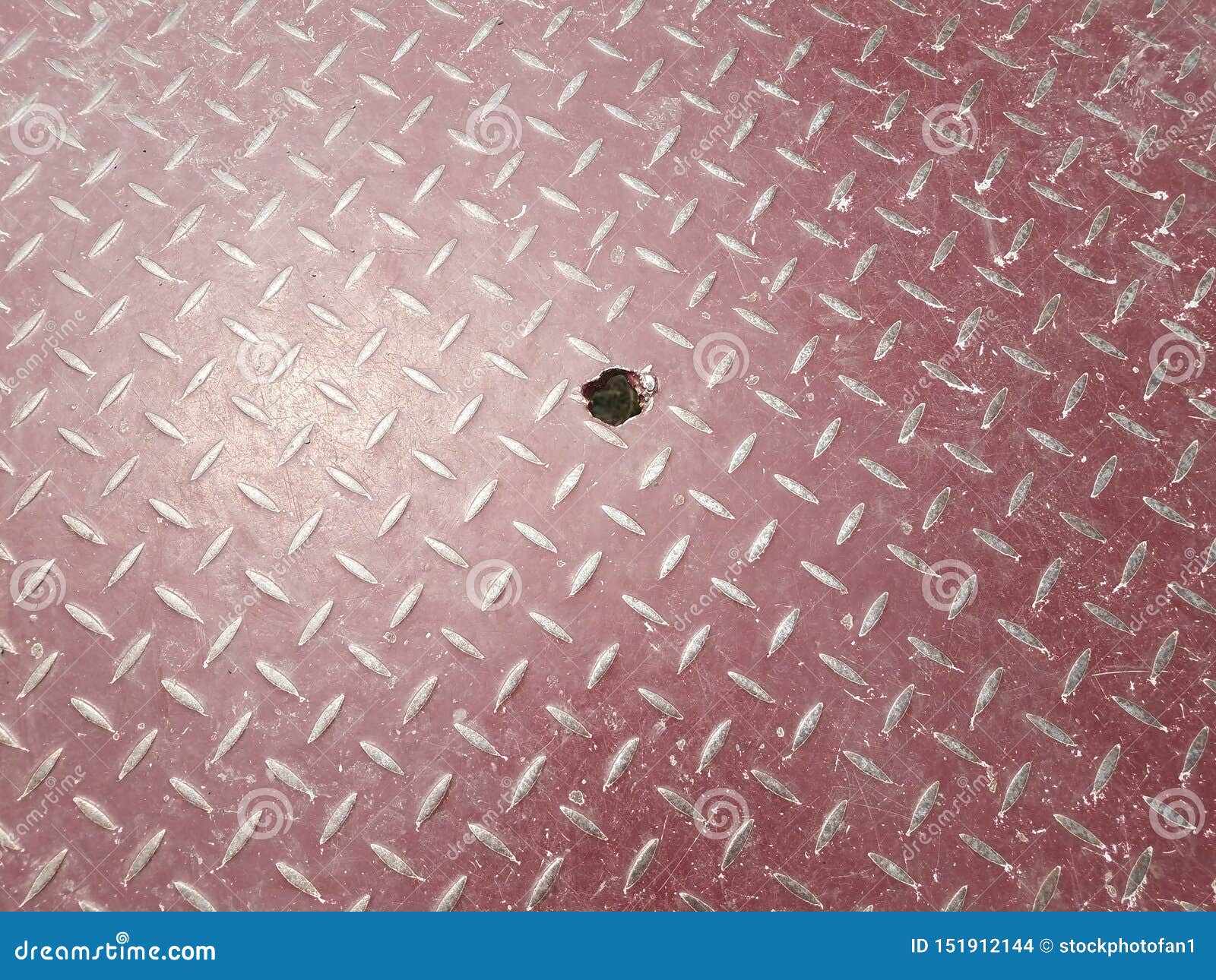 Red and Silver Metal Ground with Small Hole Stock Photo - Image of ...