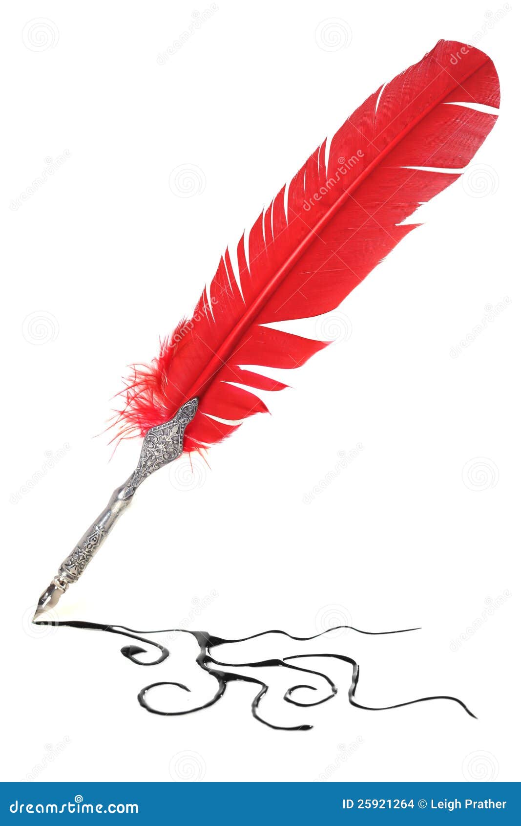 Red and silver quill stock photo. Image of silver, classic - 25921264